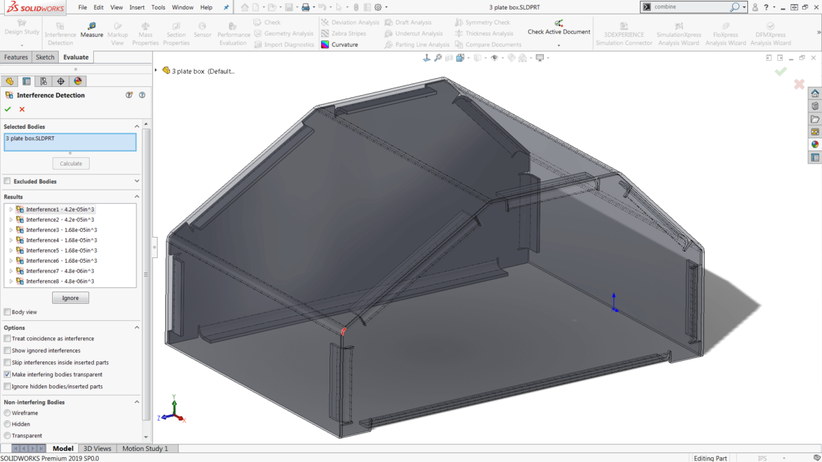 Exploring Interference Detection With Multi Body Parts In Solidworks