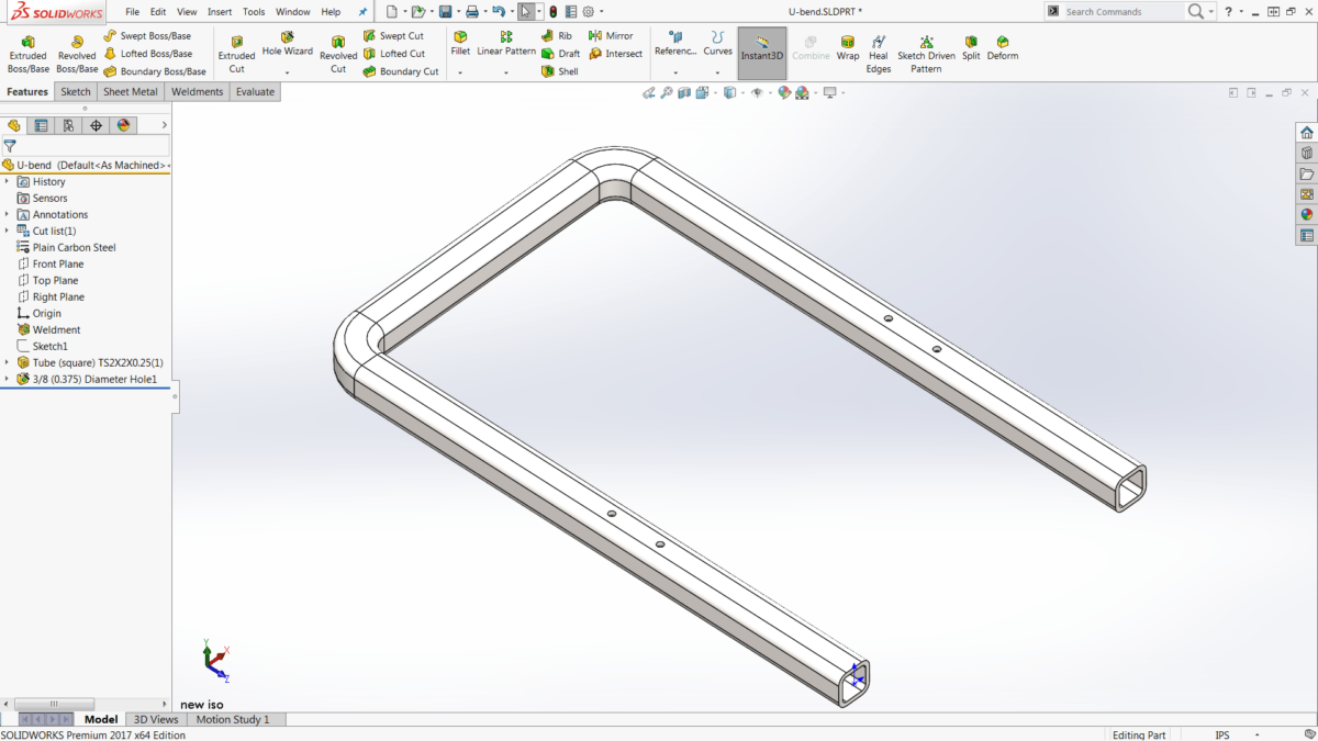 SOLIDWORKS: Flatten Bent Square Tubes Part I