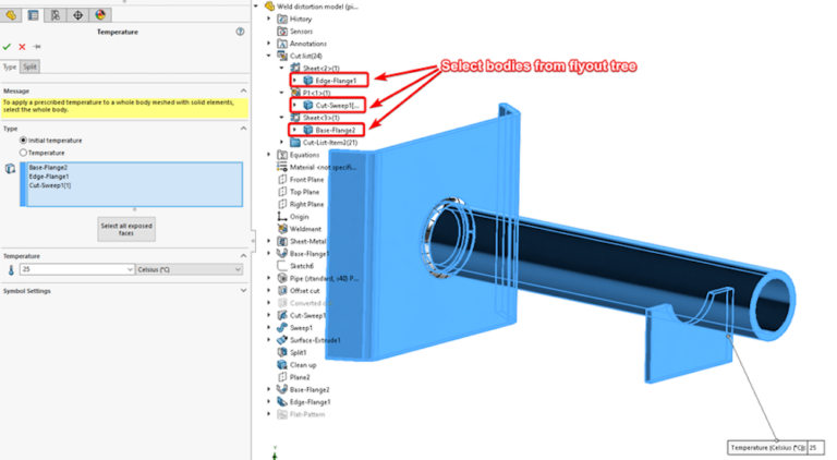 Estimating Weld Distortion with SOLIDWORKS Simulation Premium